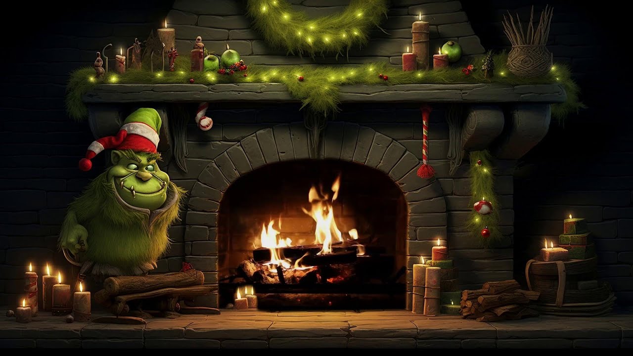 10-Hour Grinch Fireplace | Cozy Holiday Ambience for Whimsical ...