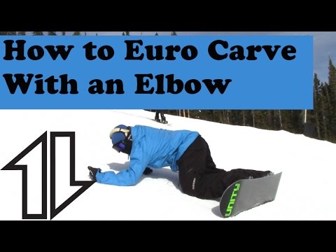 How to Euro Carve on a snowboard using an elbow / forearm - YouTube