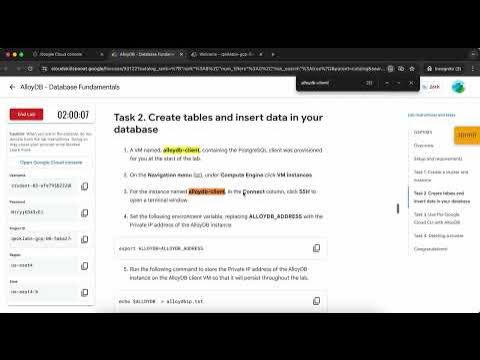 AlloyDB - Database Fundamentals | GSP1083 - YouTube