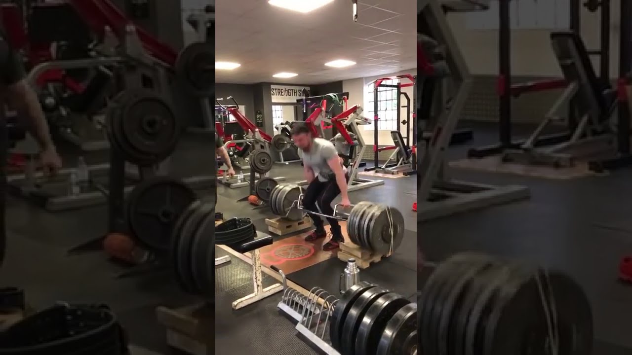 Trap bar block pull 400kg. - YouTube