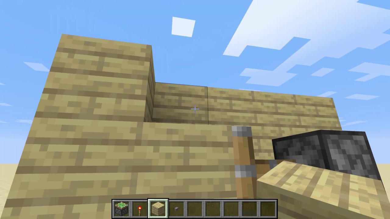 Minecraft: How to make a 1x2 piston door - YouTube