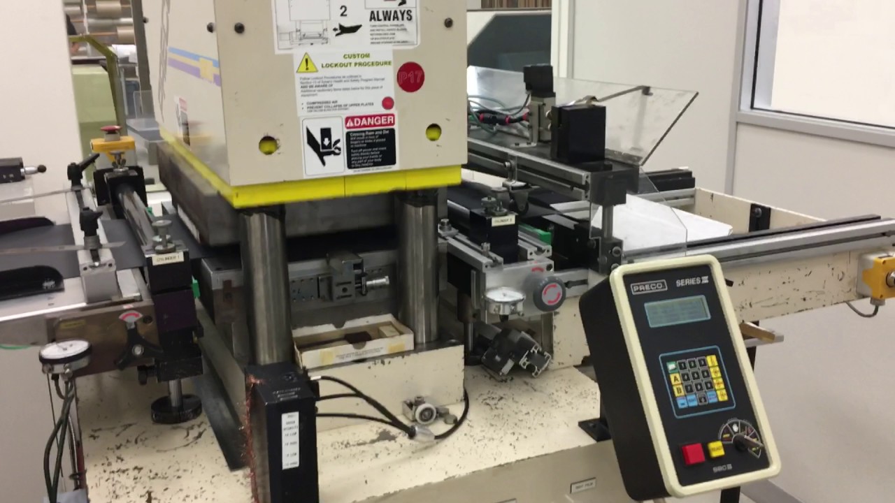 Preco Die Cutter 1220- L 20 Ton Roll Feed Guillotine Cut - YouTube