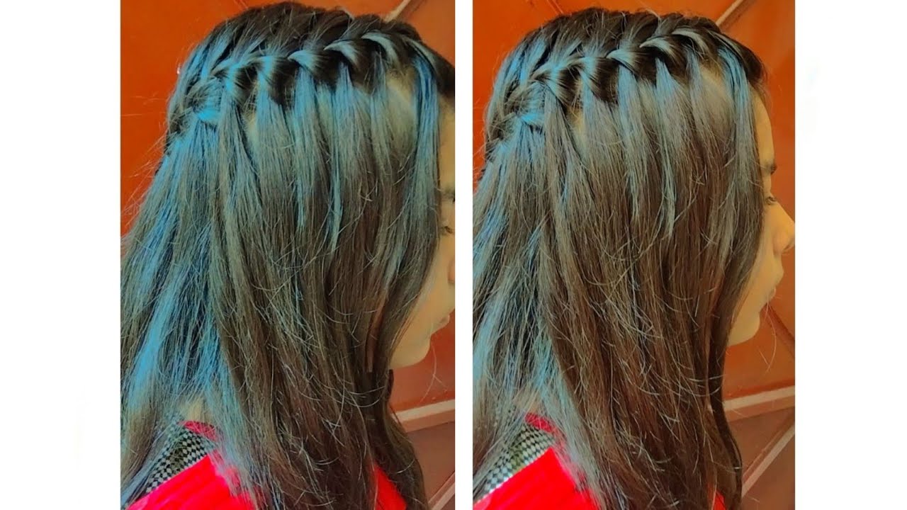 Easy Waterfall Braid Hairstyle Tutorial | Simple hairstyle step by step ...
