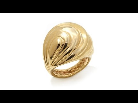 Sevilla Gold 14K "Shell" Electroform Dome Ring - YouTube