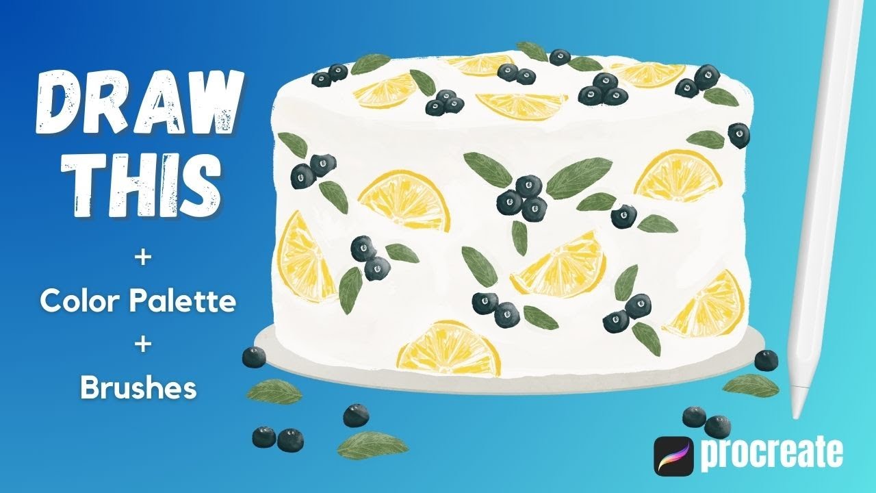 How To Draw A Blueberry Cake In Procreate | Procreate - YouTube