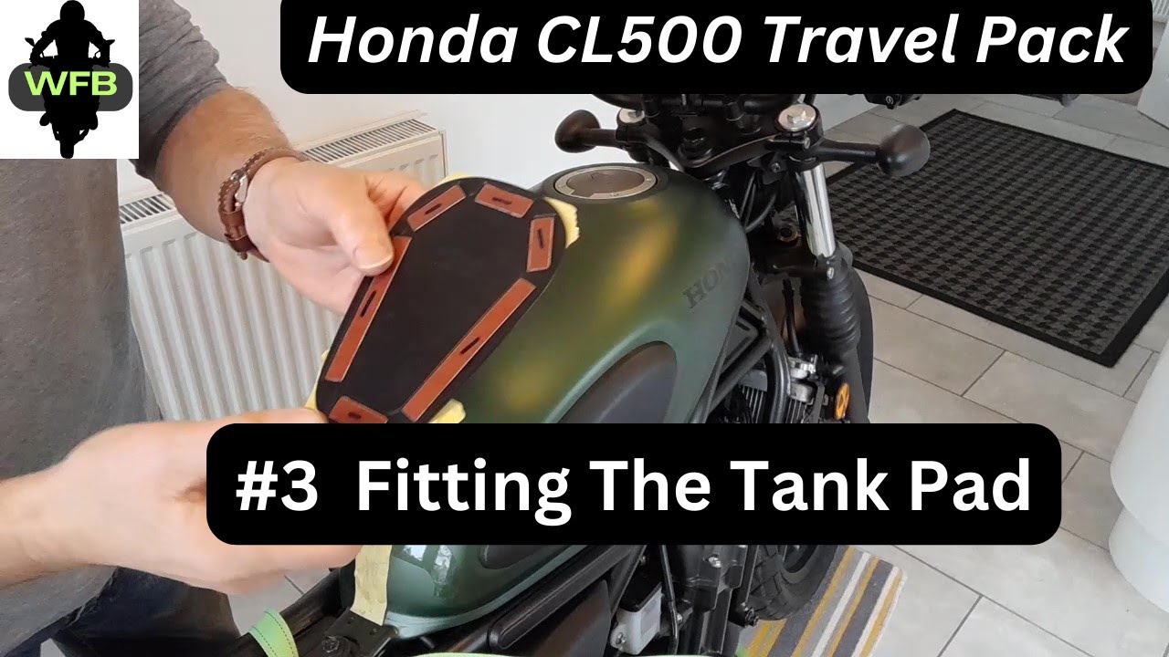 Honda CL500 ... Fitting The Centre Tank Pad .. Oh the Tension ! - YouTube