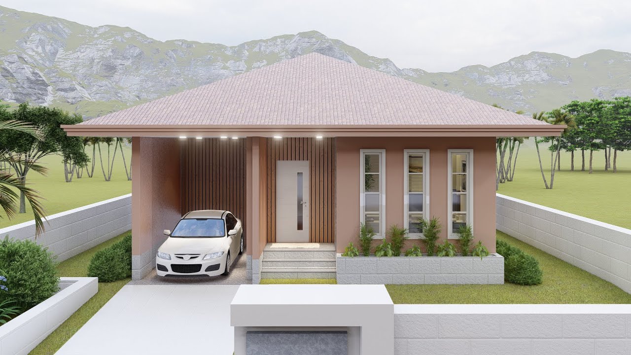 Simple Bungalow House Design Idea | 90 Square meters - YouTube