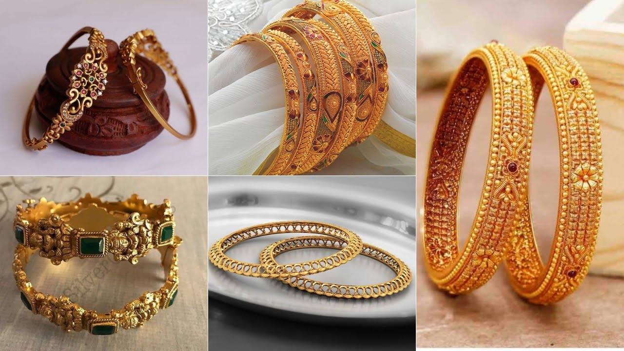 Light and Heavy Gold Bangles Designs - YouTube