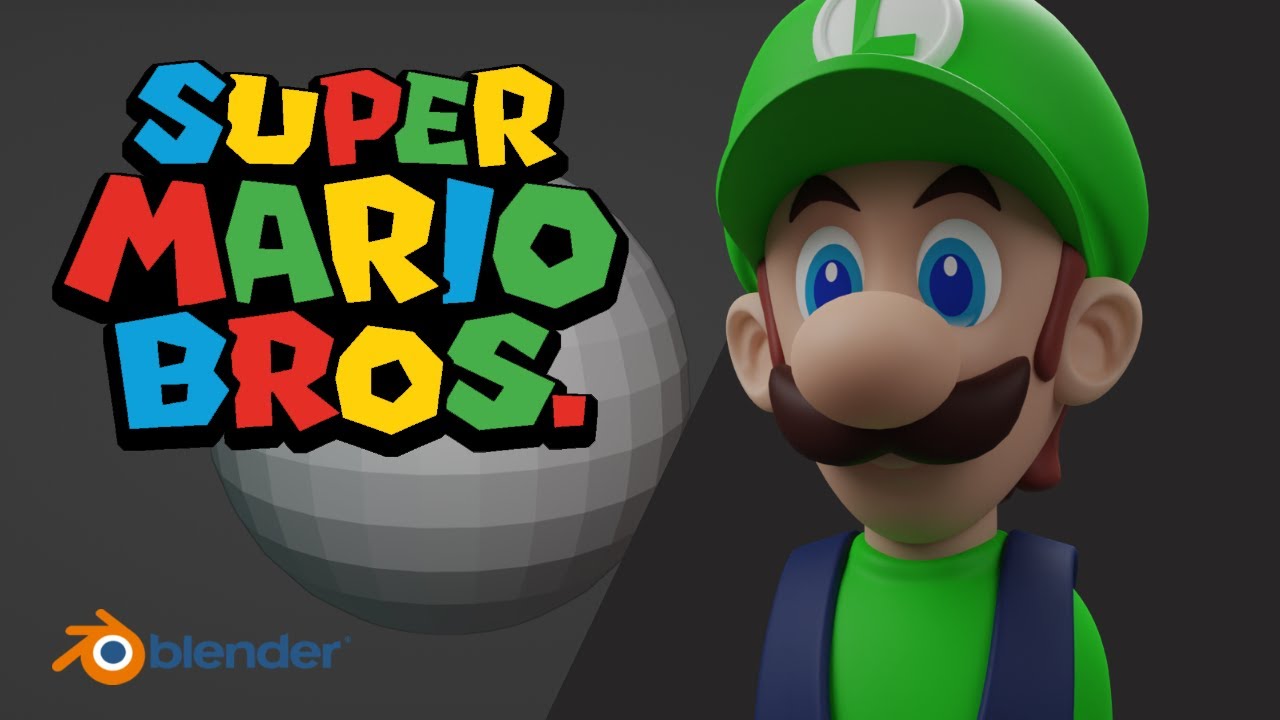 Super Mario Bros Luigi character made with Blender 3D / 슈퍼마리오 루이지 캐릭터 ...