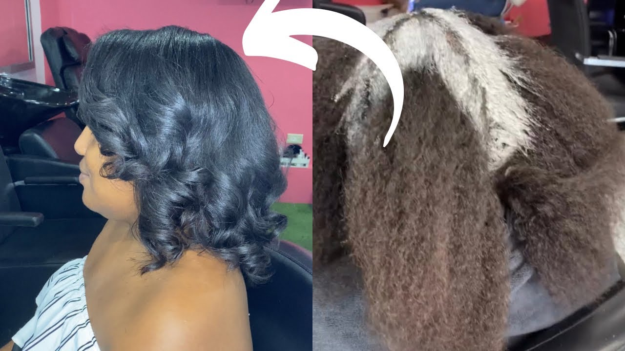She asked for Color on her Relaxed hair. - YouTube