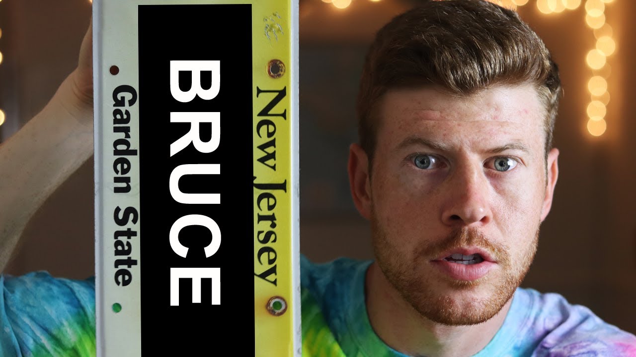 Springsteen painted on an NJ license plate + stranger GIVEAWAY - YouTube