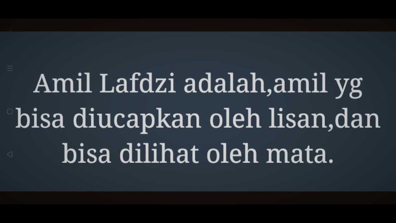 Apa itu Amil Lafdzi dalam Ilmu Nahwu? | Kitab Al-Awamil Mandaya - YouTube