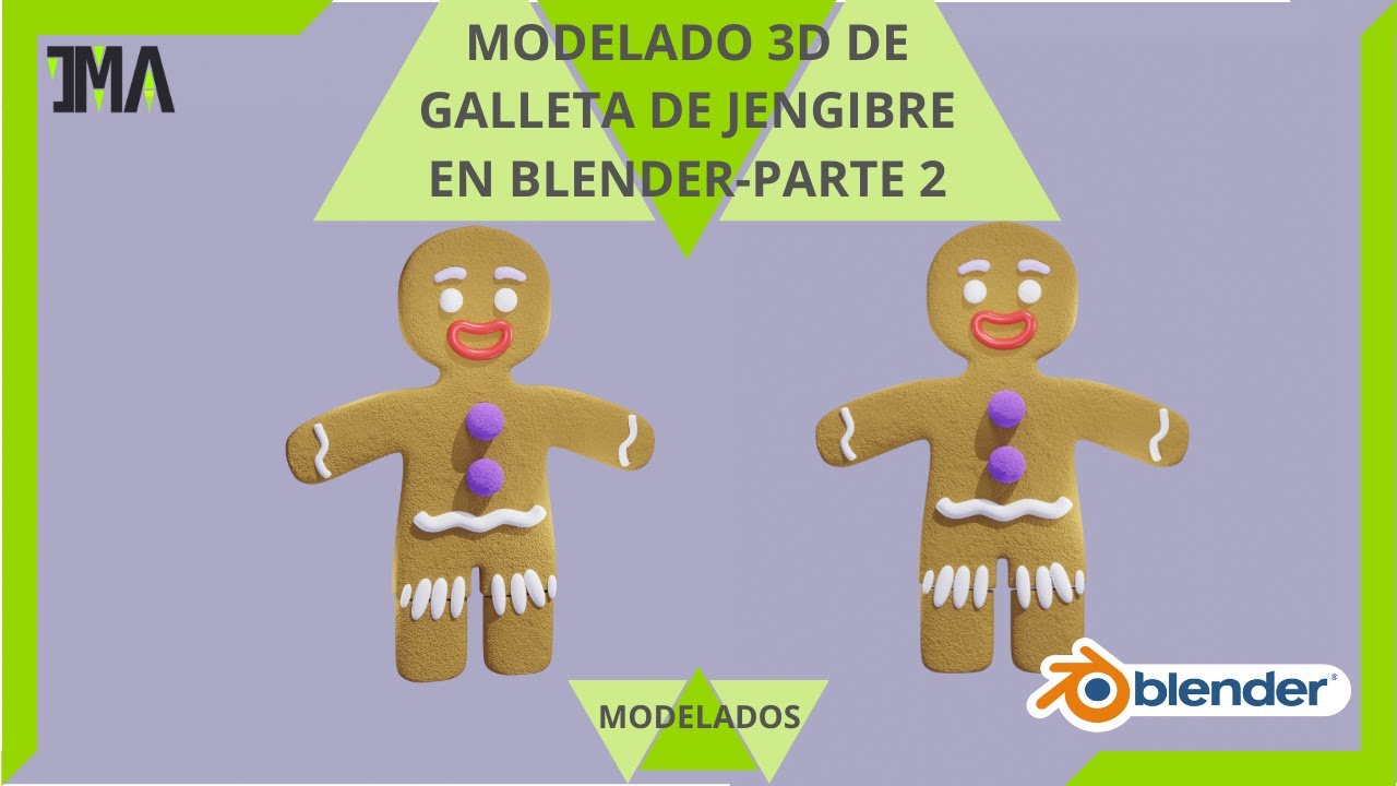 Galleta de jengibre de Shrek en Blender/ Parte 2 (Blender para ...