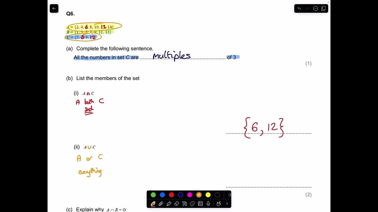 GCSE IGCSE Edexcel Math Maths Mathematics Set Notation union ...