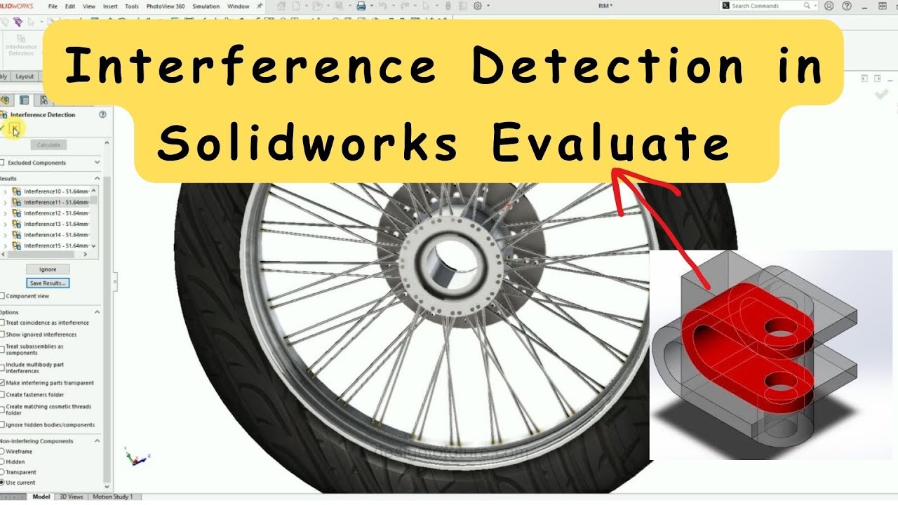 Interference Detection in Solidworks Evaluate || How to Check Body ...