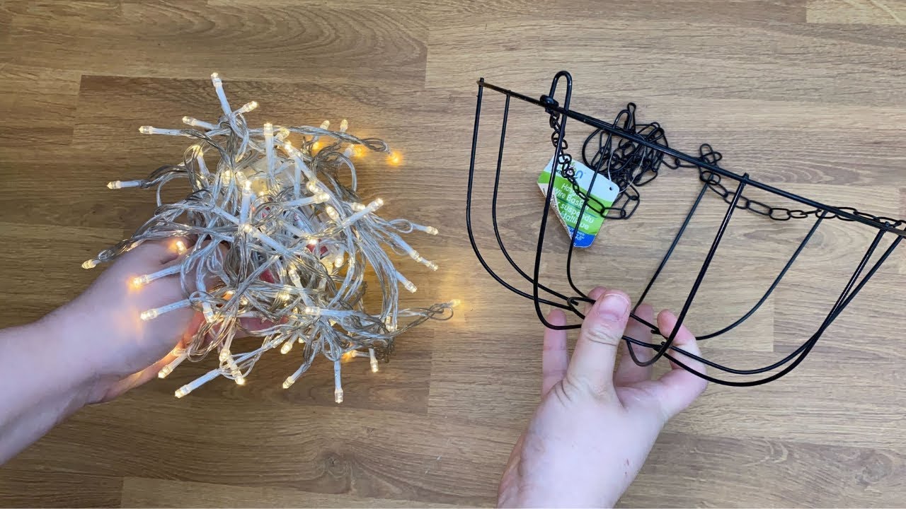 Grab string lights and a Dollar Store basket...this holiday idea is ...