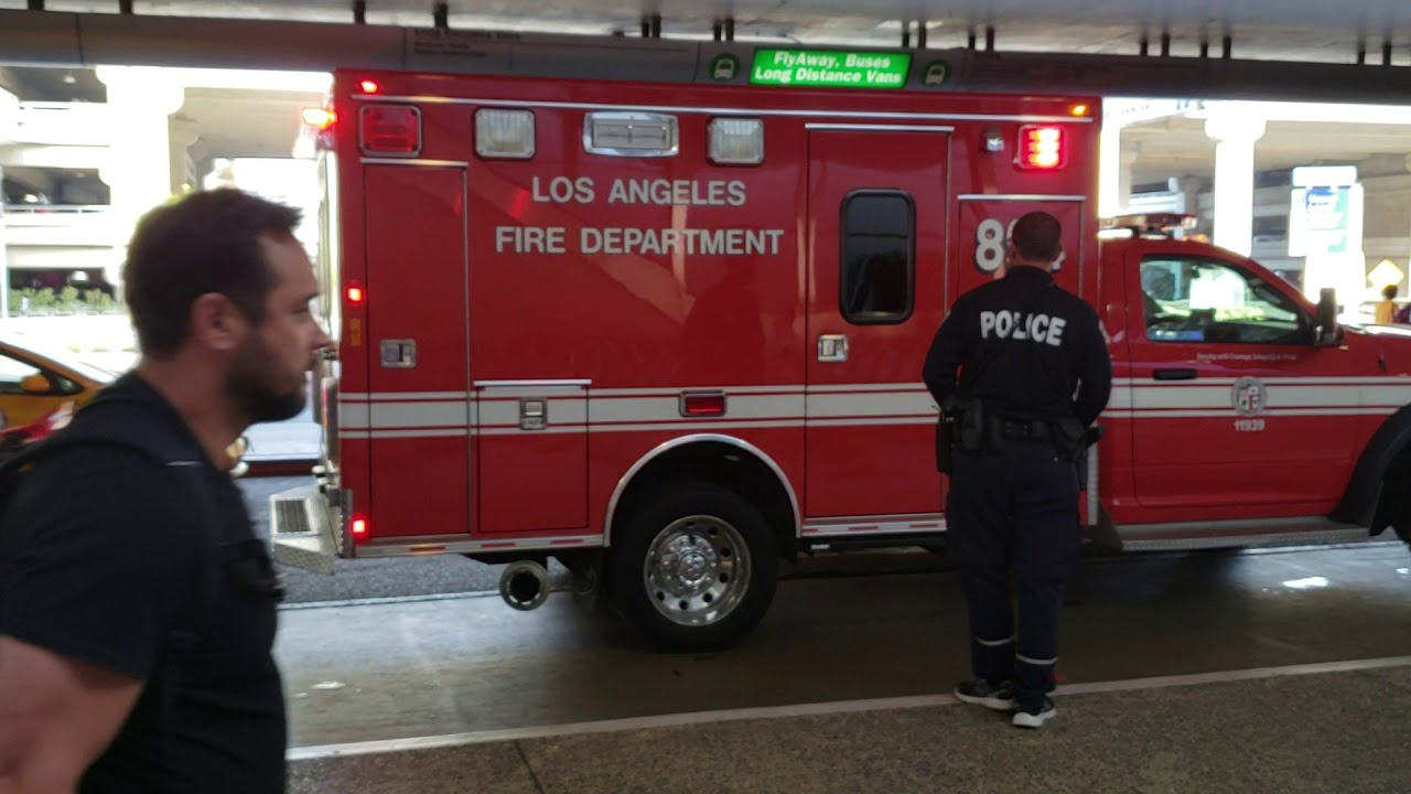 us customs officers call LAX airport police make an arrest on a 5150 ...
