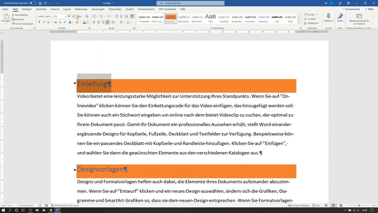 Microsoft Word-Dokumente gestalten (Formatvorlagen, Seiten ...