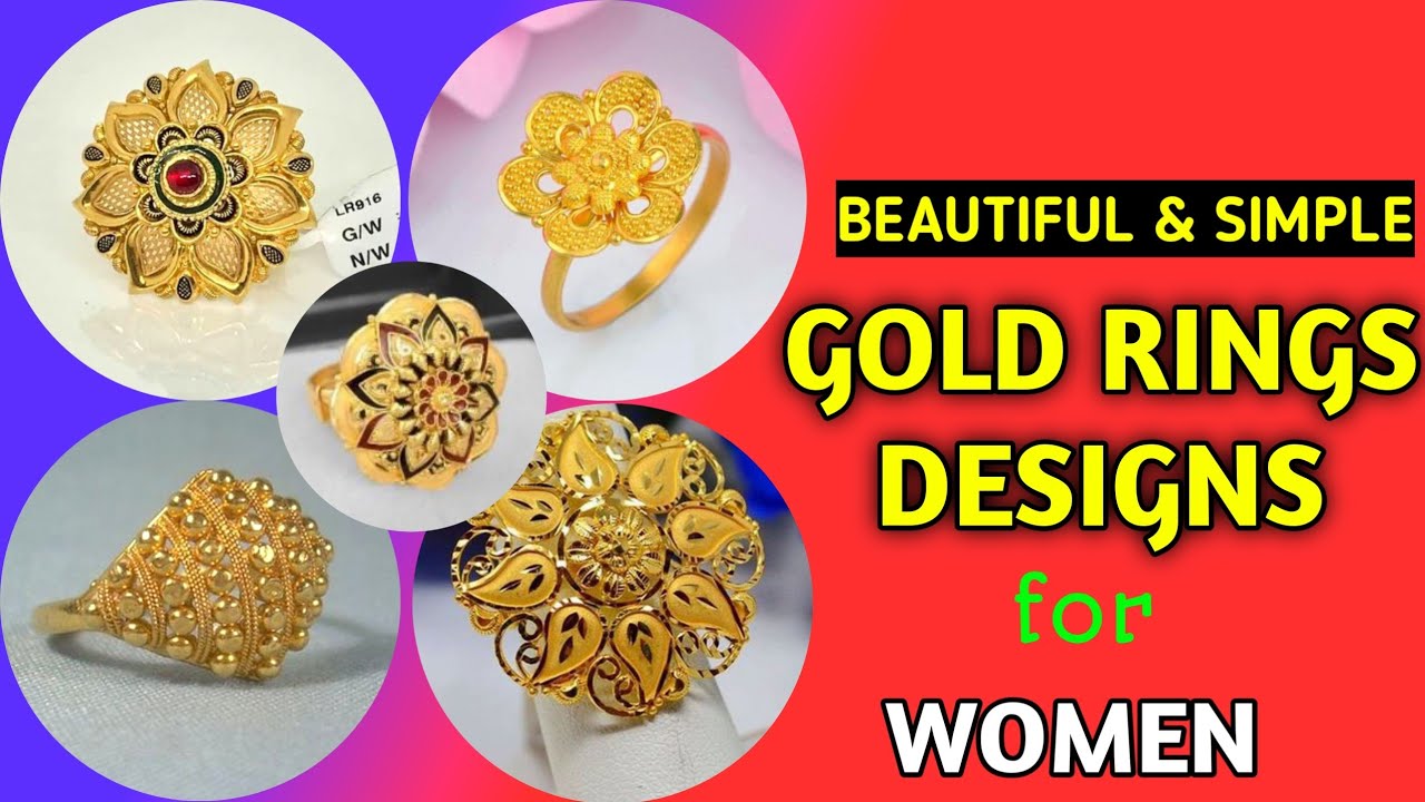 Gold ring designs for women 2021|| Sone ki anguthi|| 22k gold ring ...
