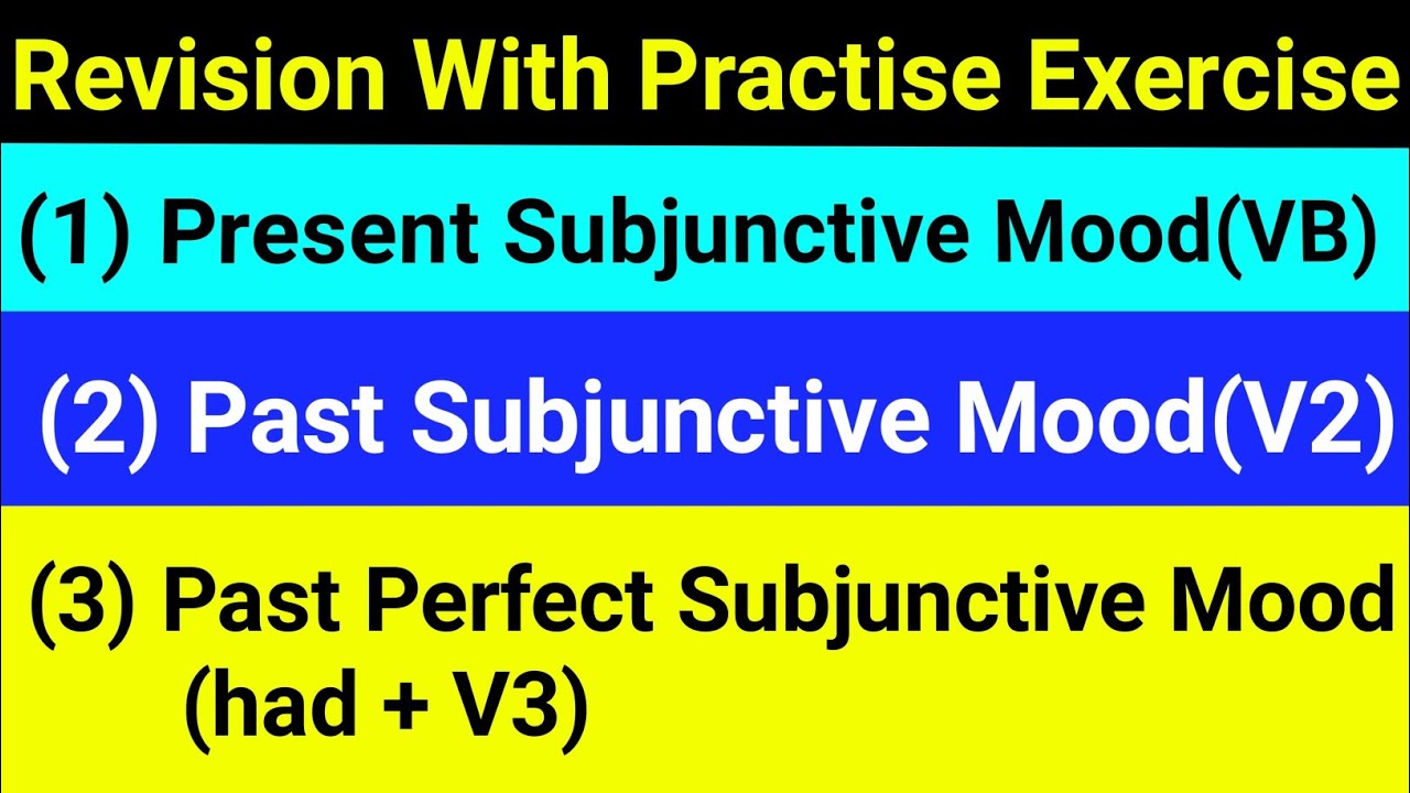 Present, past and past perfect subjunctive mood revision with practise ...