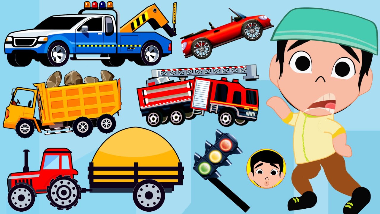 Truk Derek Besar, Traktor, Truk Sampah, Monster Truk Polisi, Menyetir ...