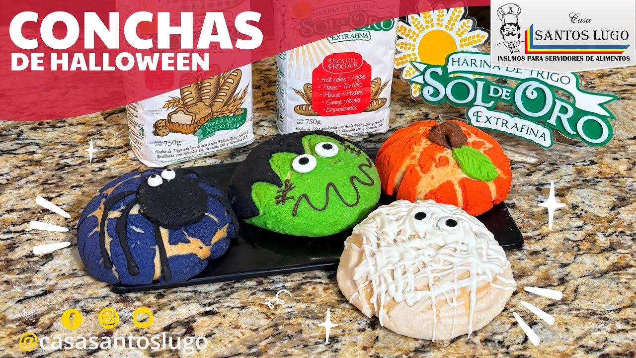 CONCHAS DE HALLOWEEN 🎃RECETA PASO A PASO👻 - YouTube