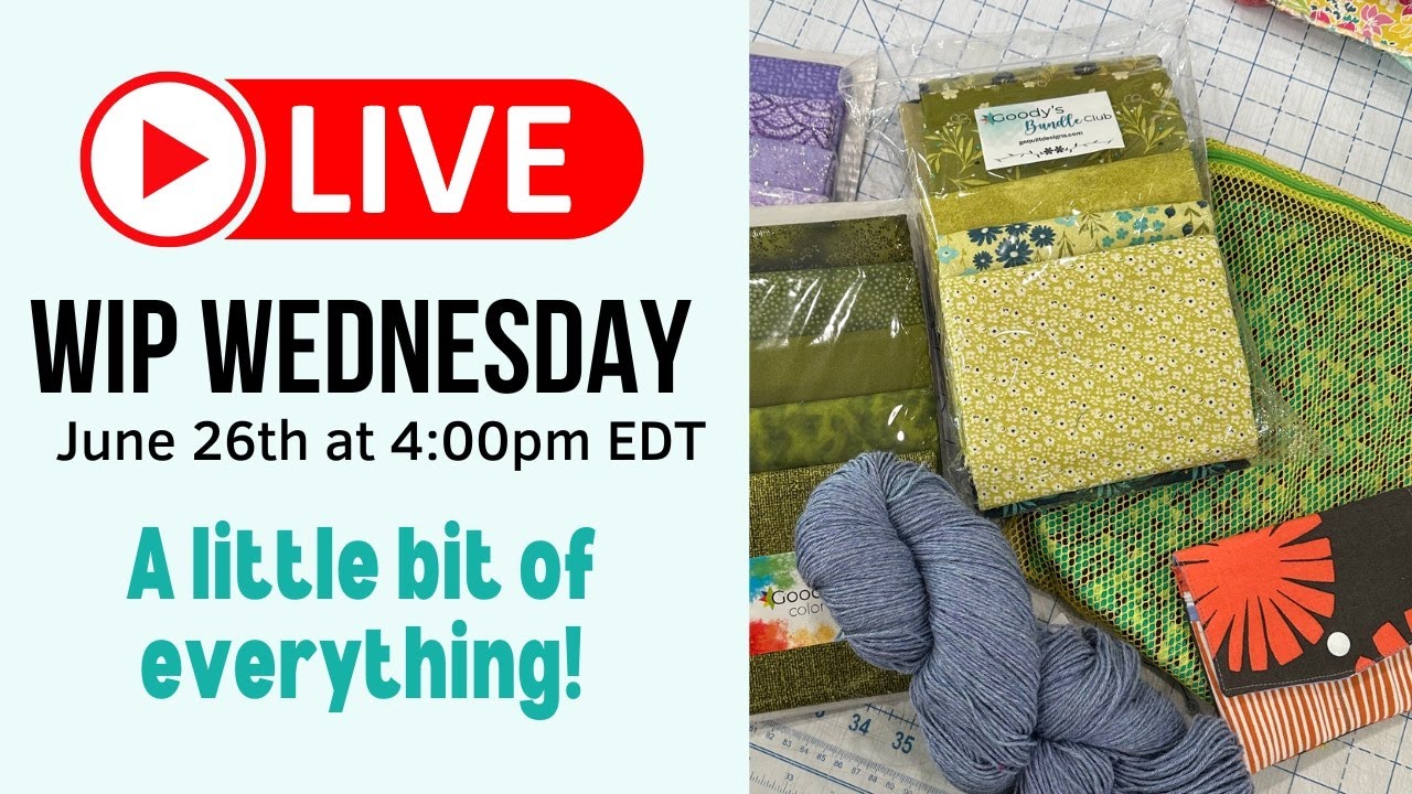 WIP Wednesday #135- Fabric, Yarn, Projects, Flash Sales, etc. - YouTube