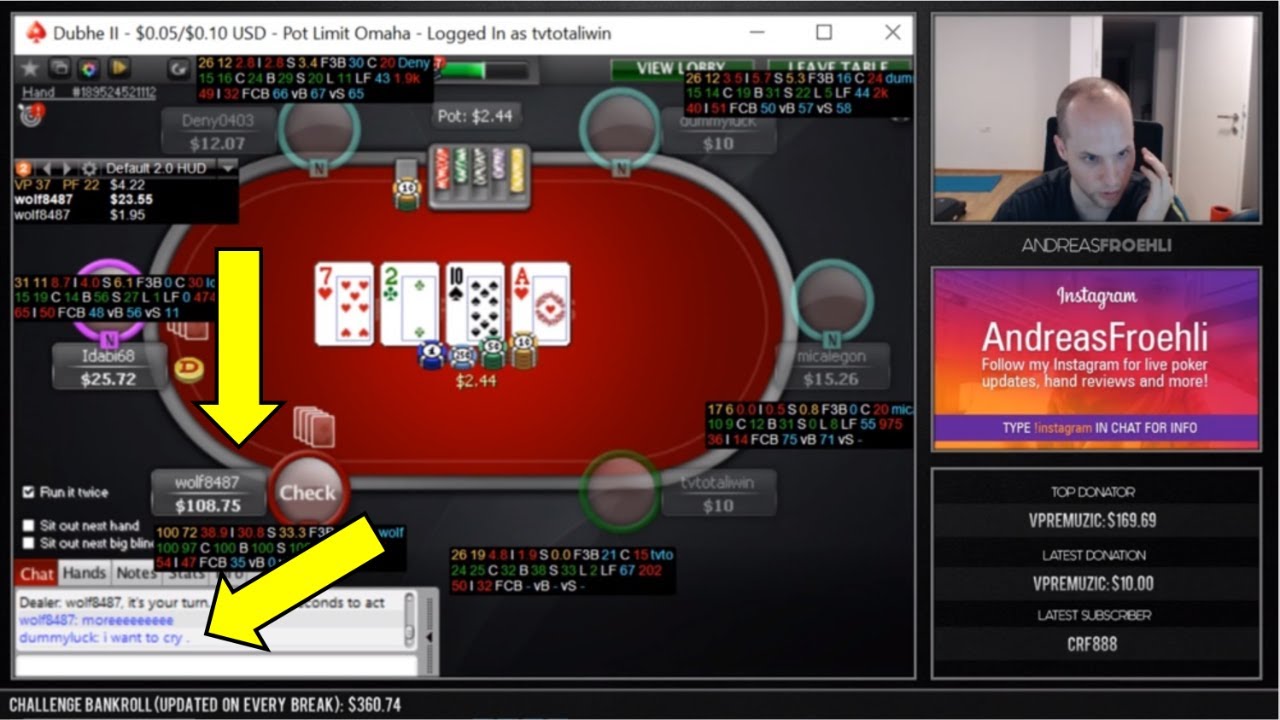 CRAZY MANIAC makes people cry at POT LIMIT OMAHA - YouTube