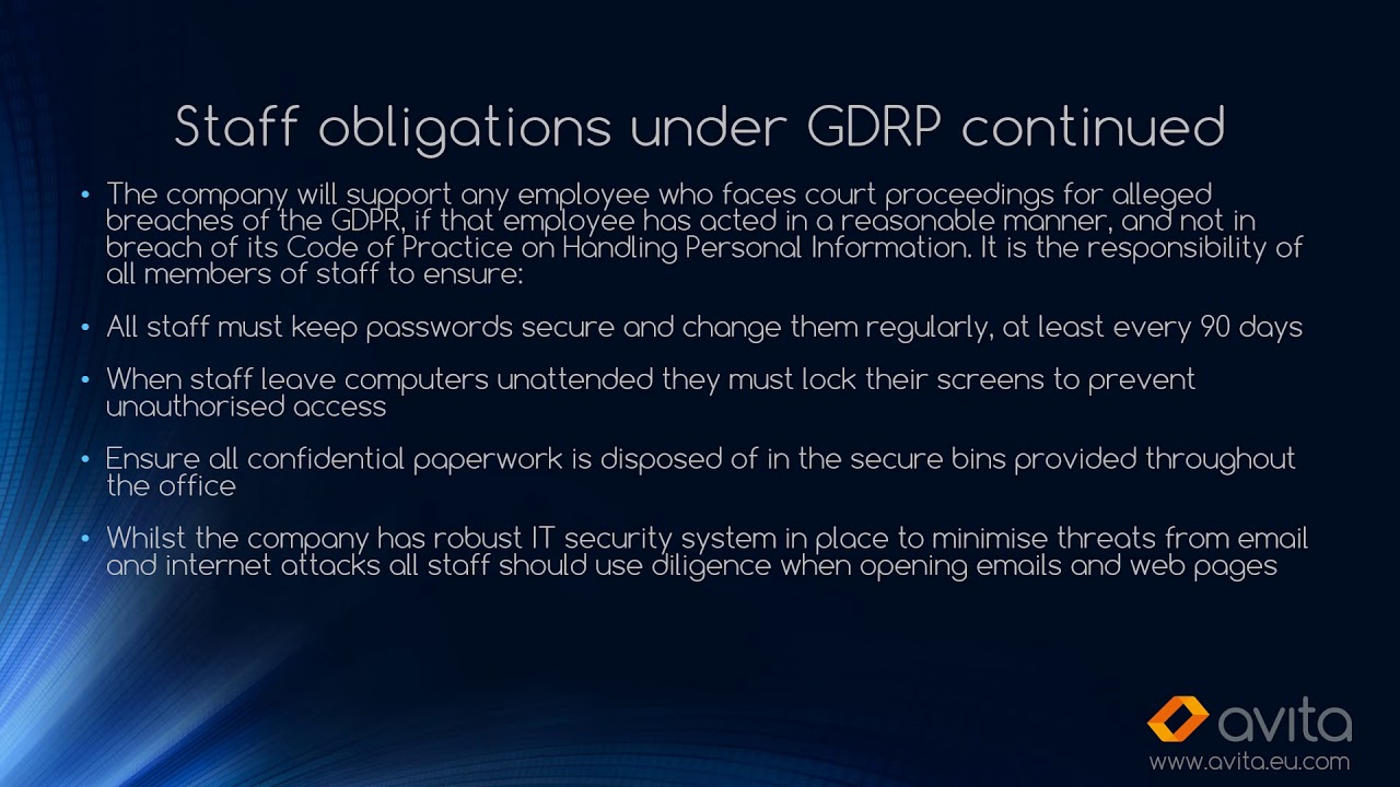 Staff awareness basics for GDPR - YouTube