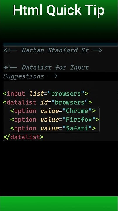 Supercharge Your Forms HTML DataList Magic! - YouTube