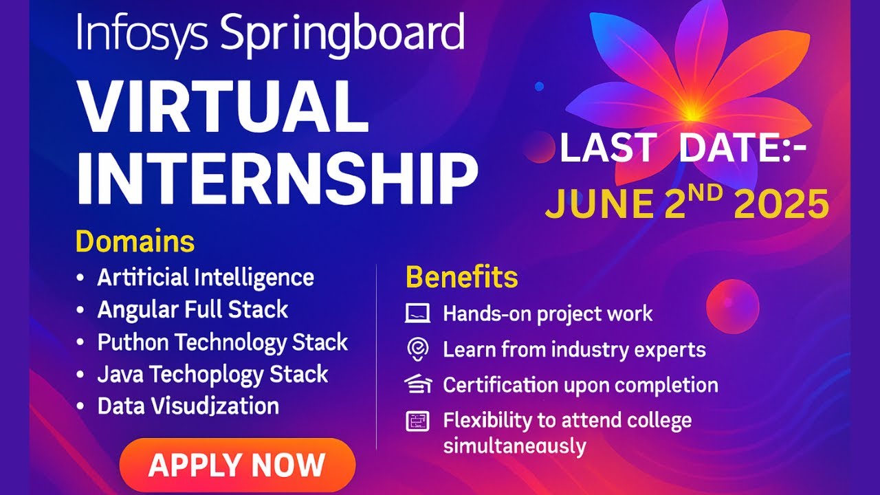 🚀Infosys 6.0 Virtual Internship 2025 Telugu | 8-Week Online Internship ...