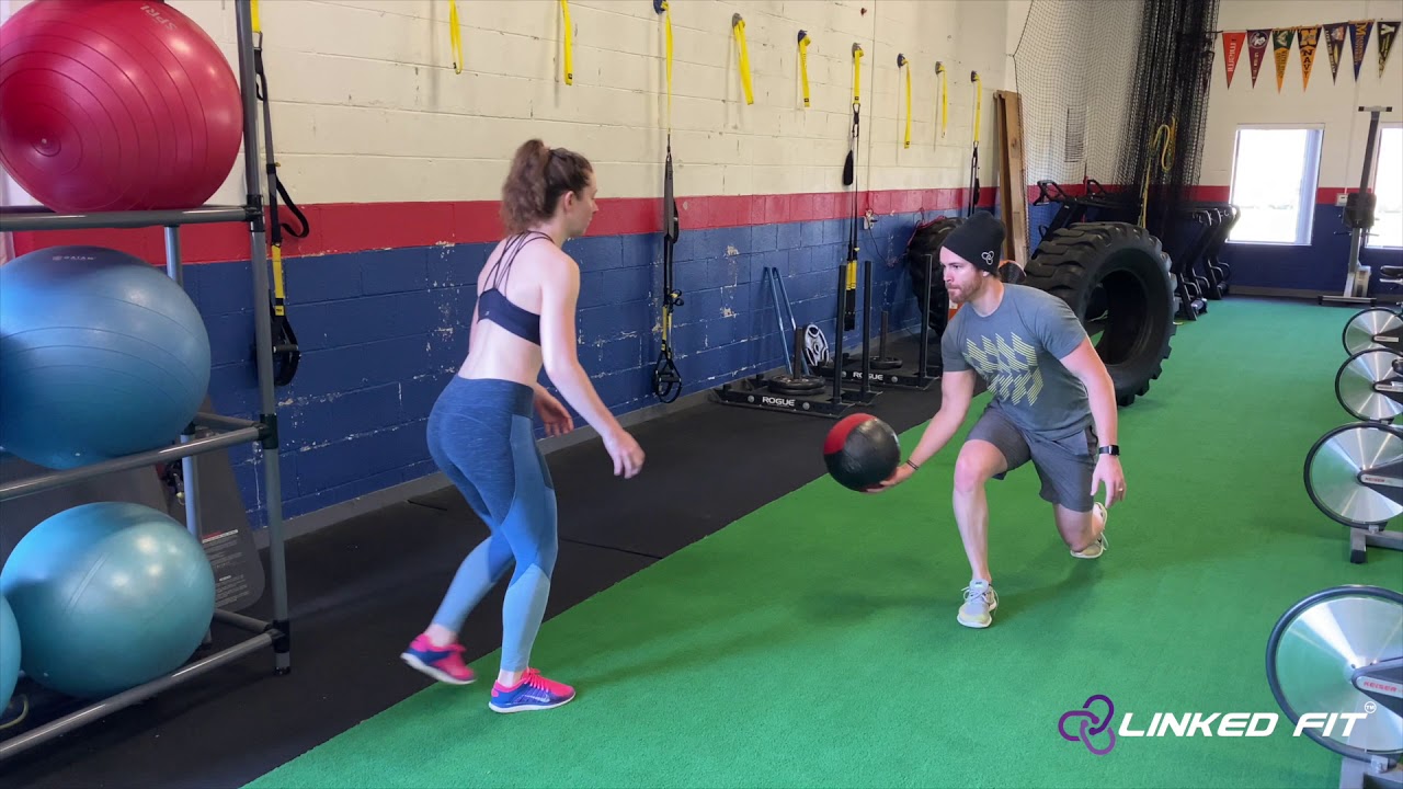 Movement: Isometric Split Squat w/ MB Rotational Wall Throw - Perpendicular to Wall - YouTube