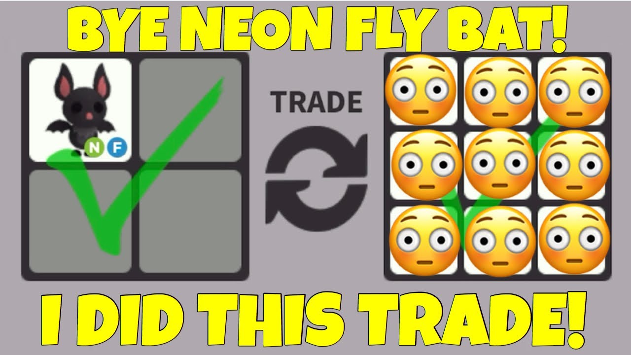 Bye Neon Fly Bat! I Did This Trade In Rich Adopt Me Server! - YouTube