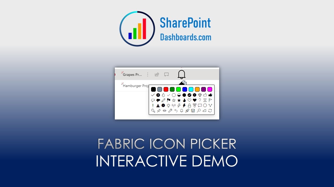 SharePoint View Formatting Fabric Icon Picker Interactive Demo - YouTube