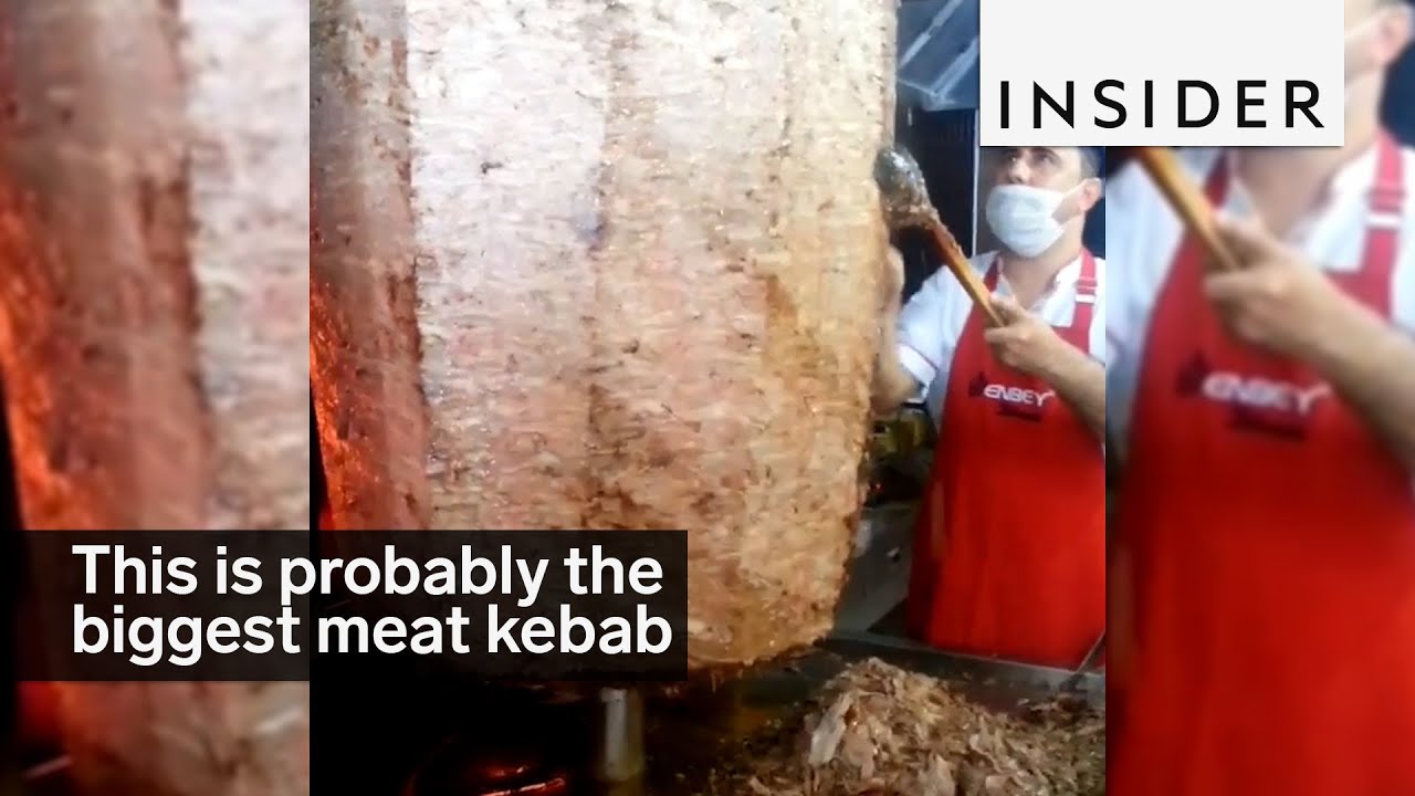 This is probably the biggest meat kebab in the world - YouTube