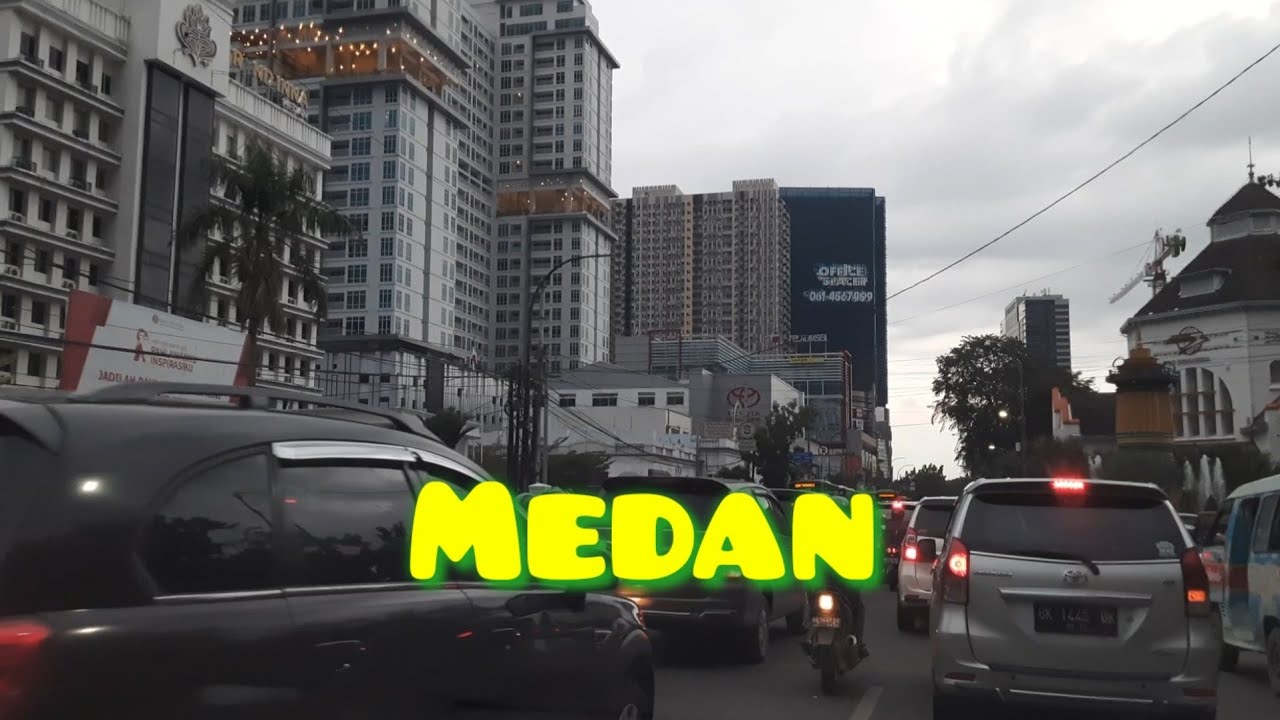 KOTA MEDAN MENJELANG MALAM MACET - #140 Driving Indonesia Sumatera ...