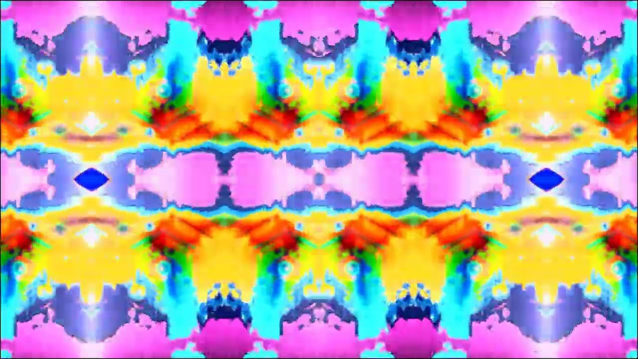 008 Psychedelic Retro Neon Analog Abstract LSD Trip Video Background ...