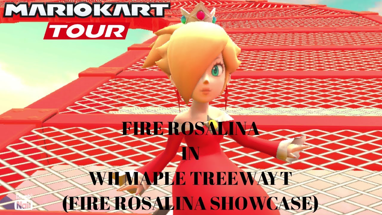 Mario Kart Tour - Fire Rosalina in Wii Maple Treeway T (Showcase) - YouTube