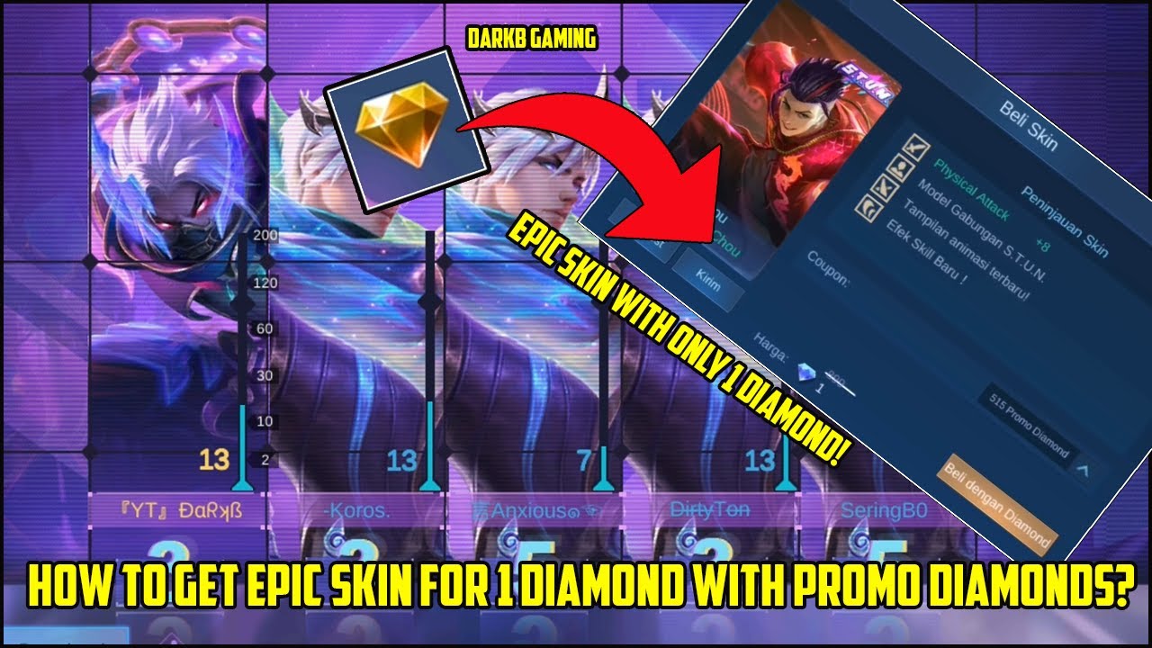 HOW TO USE PROMO DIAMONDS TO GET EPIC SKIN WITH ONLY 1 DIAMONDS | MLBB ...
