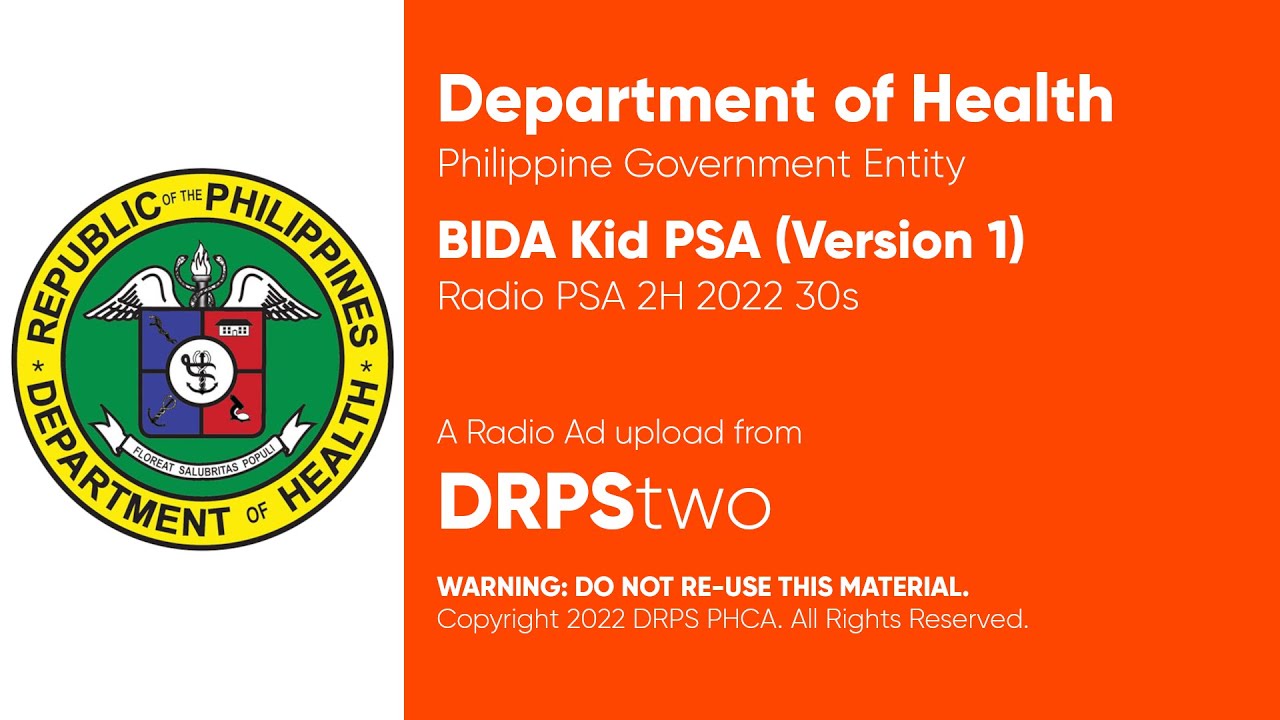 DOH BIDA Kid PSA Radio PSA 2H 2022 30s (Version 1) - YouTube