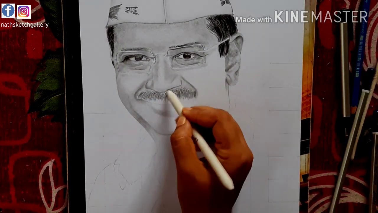 #kejriwal Arvind Kejriwal Drawing | Birthday Special Drawaing | by ...