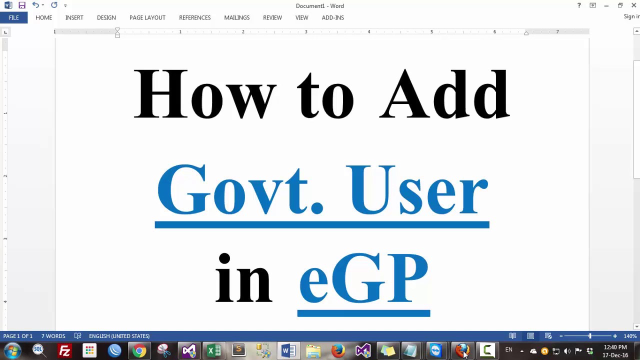 How to Add Govt User in eGP - YouTube