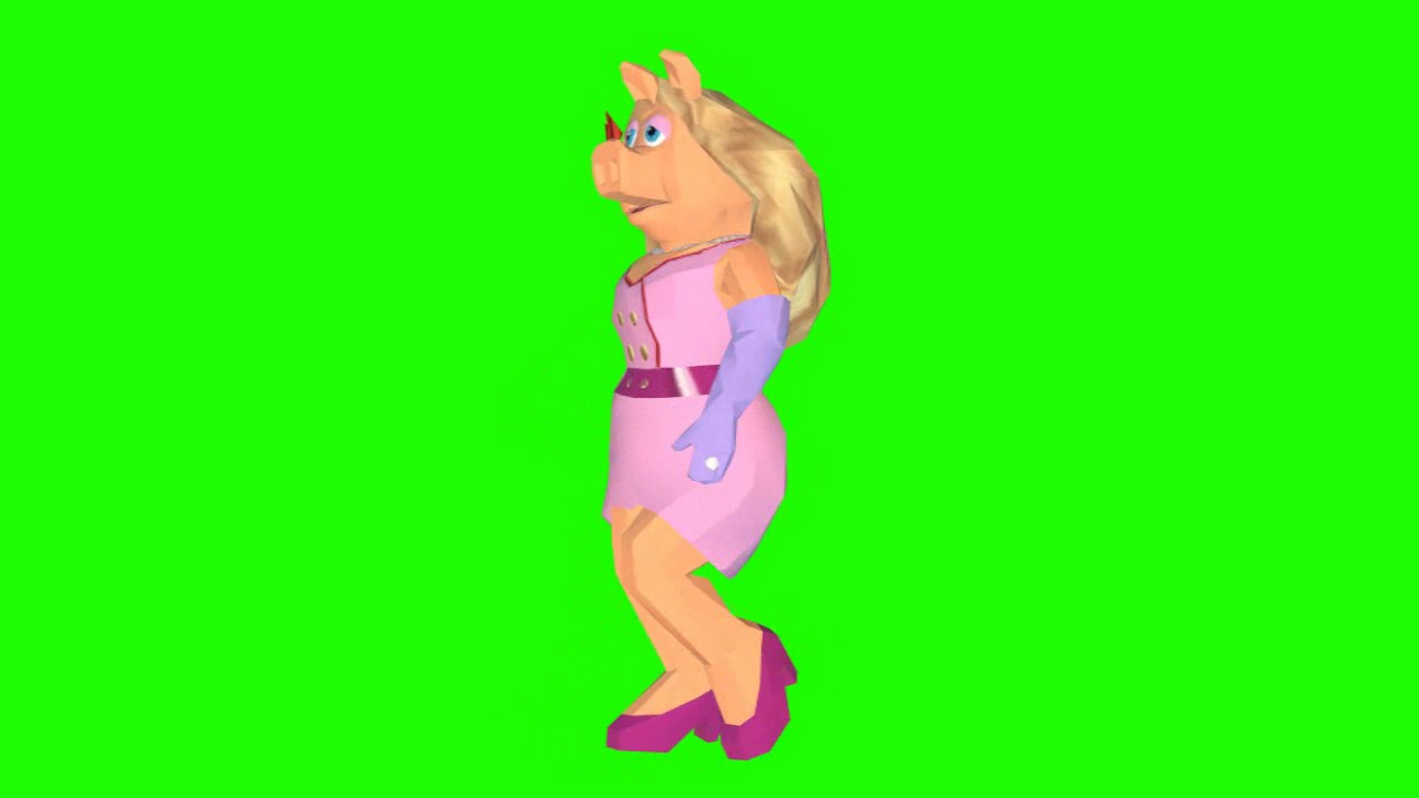 miss piggy walk animated right chroma - YouTube