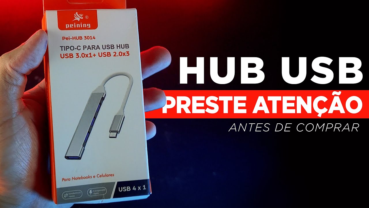 HUB Adaptador USB - KABEWUS Expansor Hub Usb 3.0 - Unboxing e primeiras ...