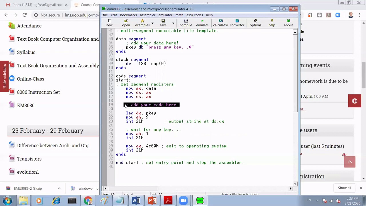 Assembly Emu8086 Intro Part 1 Youtube