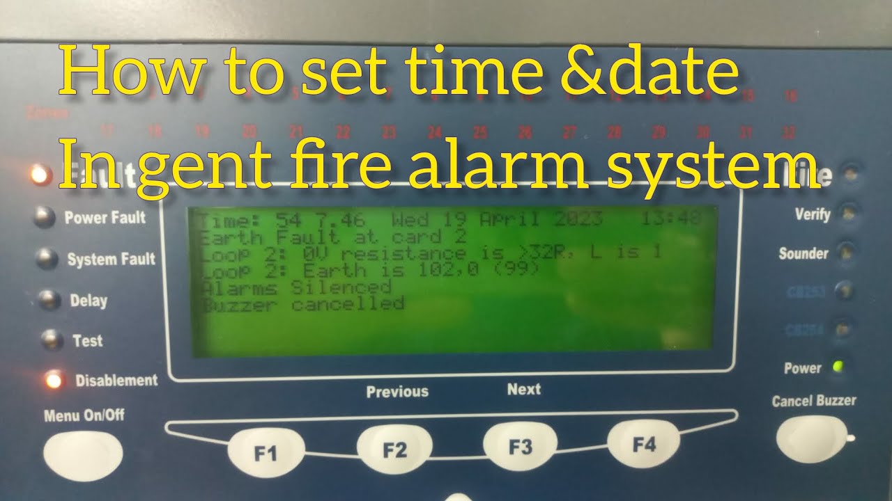 how to set time and date in fire alarm system gent panel - YouTube