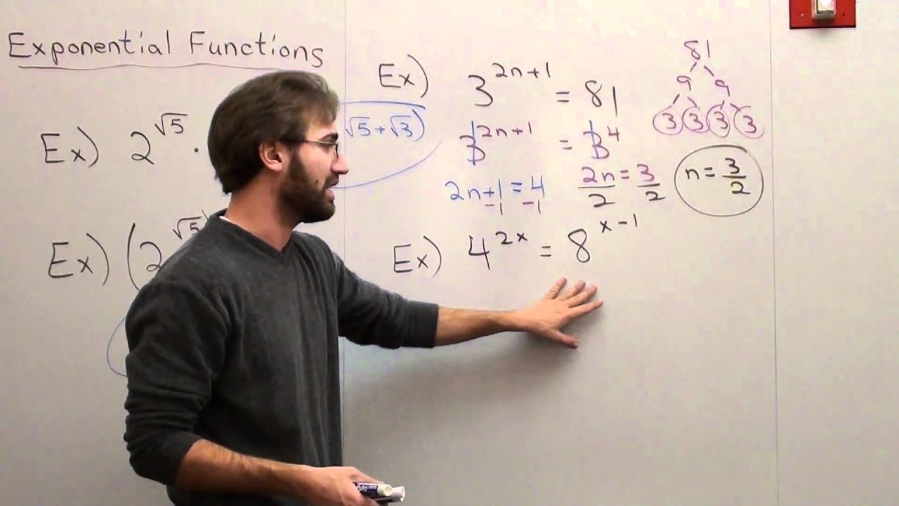 Free Math Lessons Exponential Functions Review Part 2 - YouTube