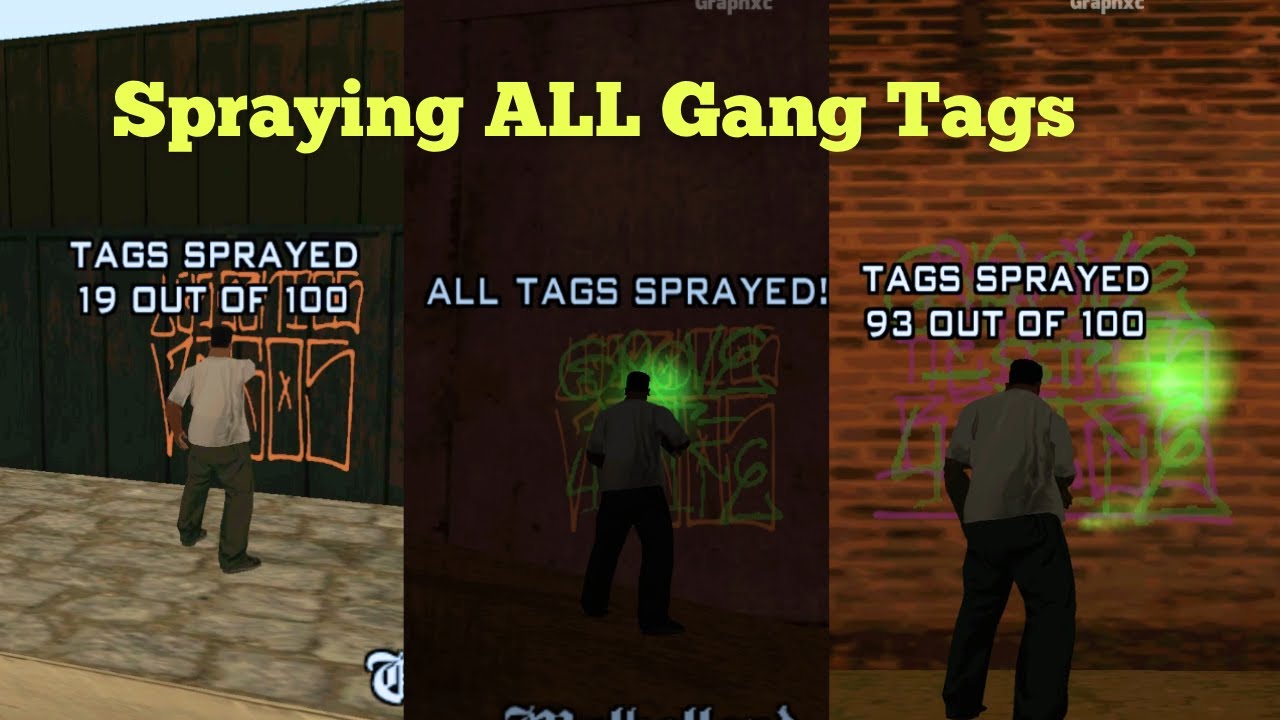 Spraying ALL GANG TAGS in one video - GTA San Andreas - YouTube