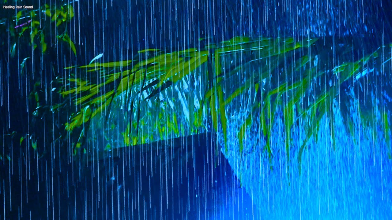 Strong Rain Storm Sound While Sleeping | Heavy rain and violent thunder ...