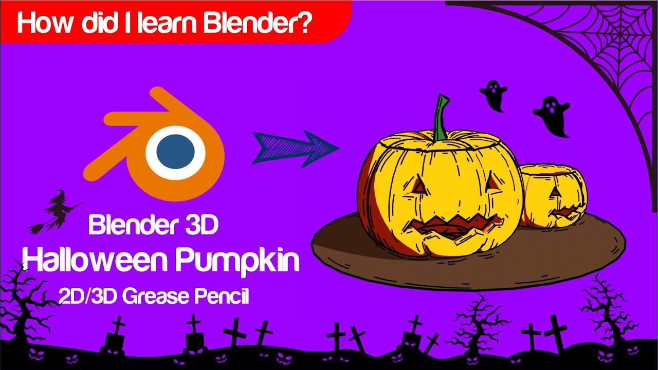 Blender Pumpkin Patch: 2D/3D Grease Pencil Halloween Tutorial - YouTube